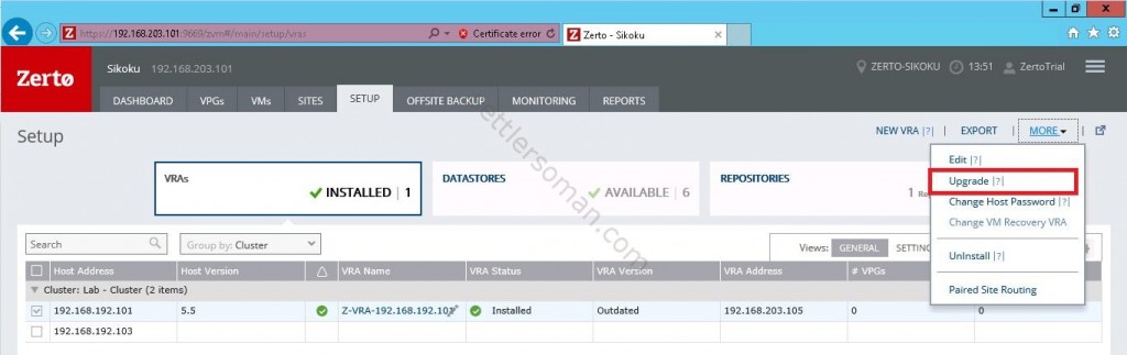 How to upgrade Zerto Virtual Replication 3.5 to 4.0? | Settlersoman - A ...