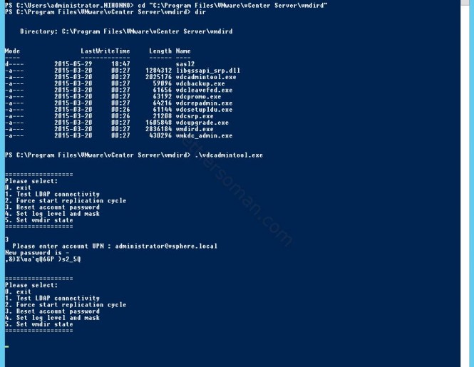 How to reset the VMware SSO/Platform Services Controller administrator ...
