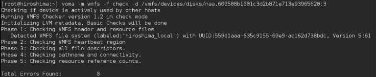 How to check and fix VMFS metadata using vSphere On-disk Metadata ...